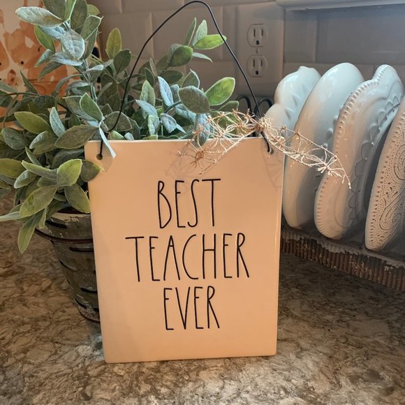 Rae Dunn | Wall Decor | Rae Dunn Best Teacher Ever Ceramic Plaque ...
